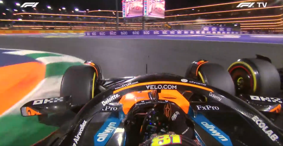 Hornerov rukolapný dôkaz o Verstappenovej nevine: Screenshot z palubnej ...